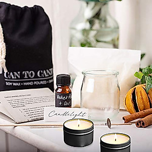 Empty Metal Tins Candle Tins,12 Pieces Metal Tins Candle Jars Candle Containers Candle Tins Empty Candle Jars for Candle Making, Candies, Gifts & Treasures, 8 oz,DIY Candle Making Needs (Black)