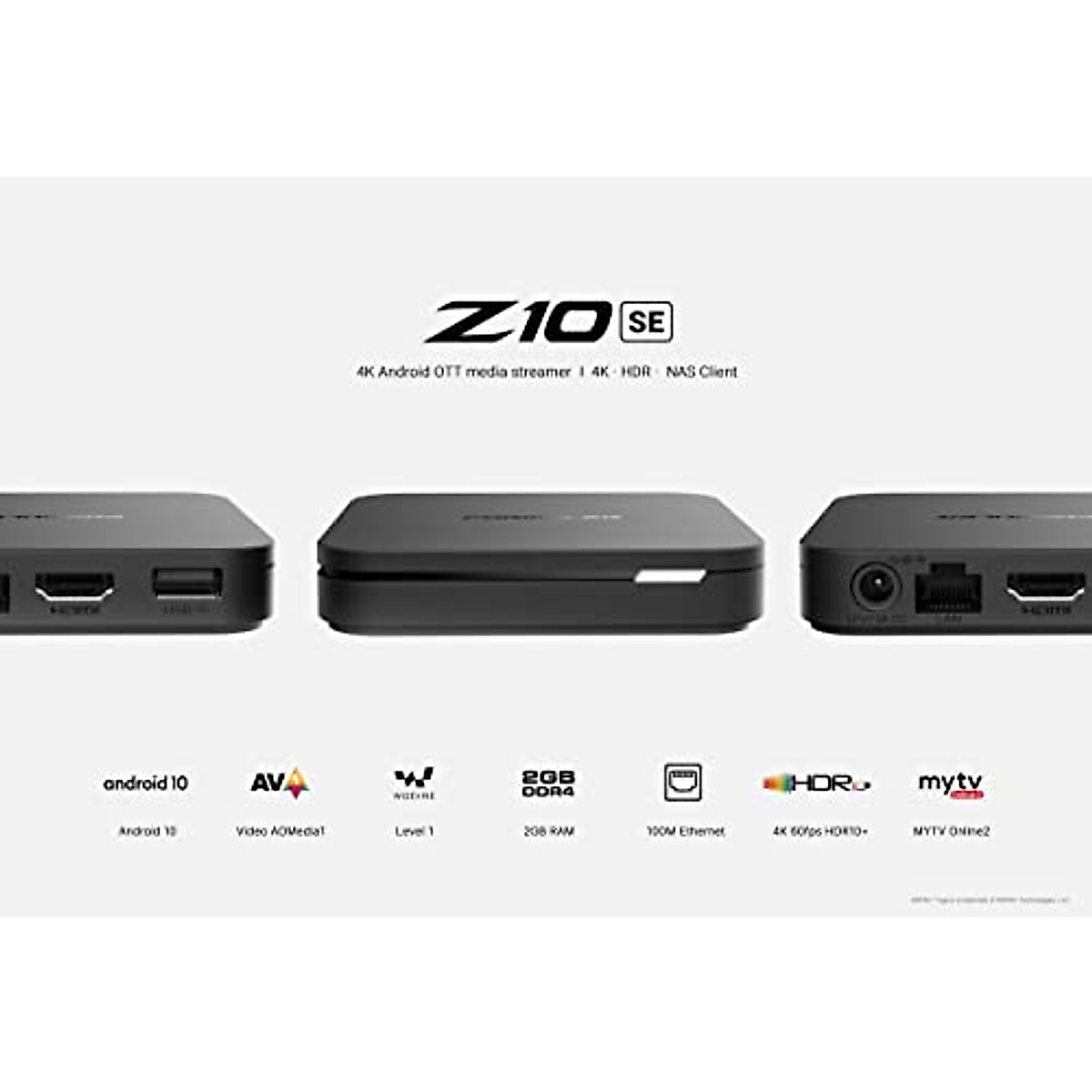 Dreamlink/Formuler Package of 4 - Formuler Z10 SE Android 10 Single Band WiFi 2GB Ram 4GB ROM 4K + 2 Extra Magnetic Car Mount + 2 Extra Luminous Remote Control Pack of 4
