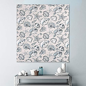 Barefoot Bungalow Cruz Coastal Throw Blanket, 60x50 inches, Linen