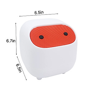 Hooshion Small Trash Can with Lid, Waste Can with Press Type Lid, Office Trash Can, Tiny Plastic Trash Bin, Counter Garbage Bin for Bathroom, Office, Kitchen, Desk, Coffee Table