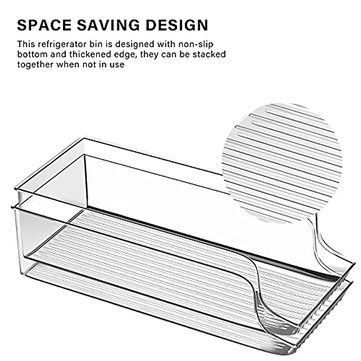 Atopov Set of 2 Refrigerator Organizer Bins Fridge Organizer Freezer Pantry Organization and Storage, Beverage, Canned Food Container Bin for Refrigerator (2)