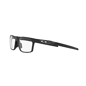 Oakley Men's Ox8032 Hex Jector Rectangular Prescription Eyewear Frames, Satin Black/Demo Lens, 55 mm
