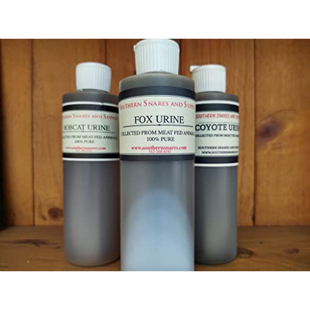 Southern Snares and Supply 3 Pack Predator Urine, Fox Coyote Bobcat 8 oz Containers Each