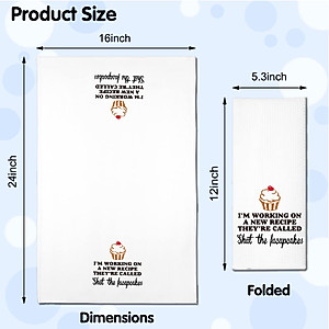 RZHV I'm Working on A New Recipe They're Called Shut Kitchen Towel, Funny Cake Housewife Dish Towel Gift for Women Sisters Friends Mom Aunty Hostess Cake Lover, Housewarming New Home