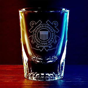 7.62 DESIGN U.S. Coast Guard Emblem Hand Etched 2 oz. Shot Glass