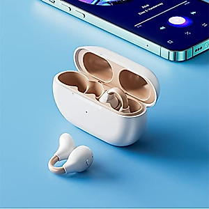 Wireless Ear Clip Bone Conduction Headphones Bluetooth Open Ear Waterproof Bluetooth Bone Conduction Earbuds Ear Clip Bone Conduction Head Set Painless Long Battery Life for Sports,Working,Driving