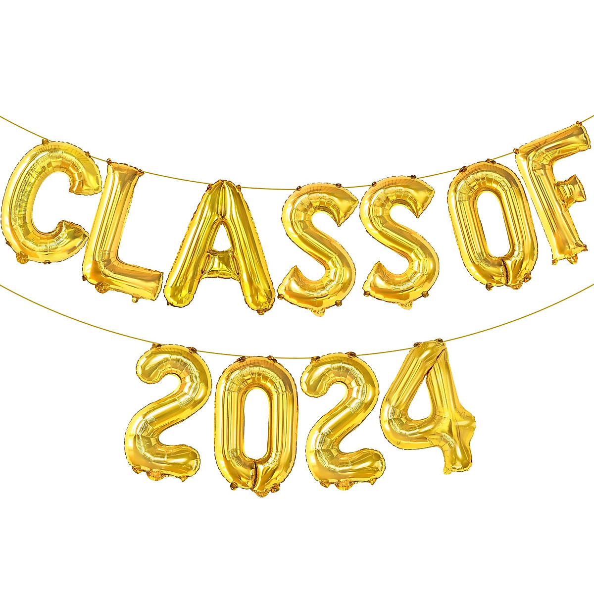 KatchOn, Gold Class of 2024 Balloons - 16 Inch | Graduation Balloons for Graduation Decorations Class of 2024 | Class of 2024 Decorations, Graduation Balloons Class of 2024 | Graduation Decorations