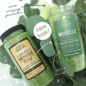 Village Naturals Therapy, Muscle Concentrated Mineral Bath Soak, Eucalyptus Mint Scent, 20 oz, Pack of 4