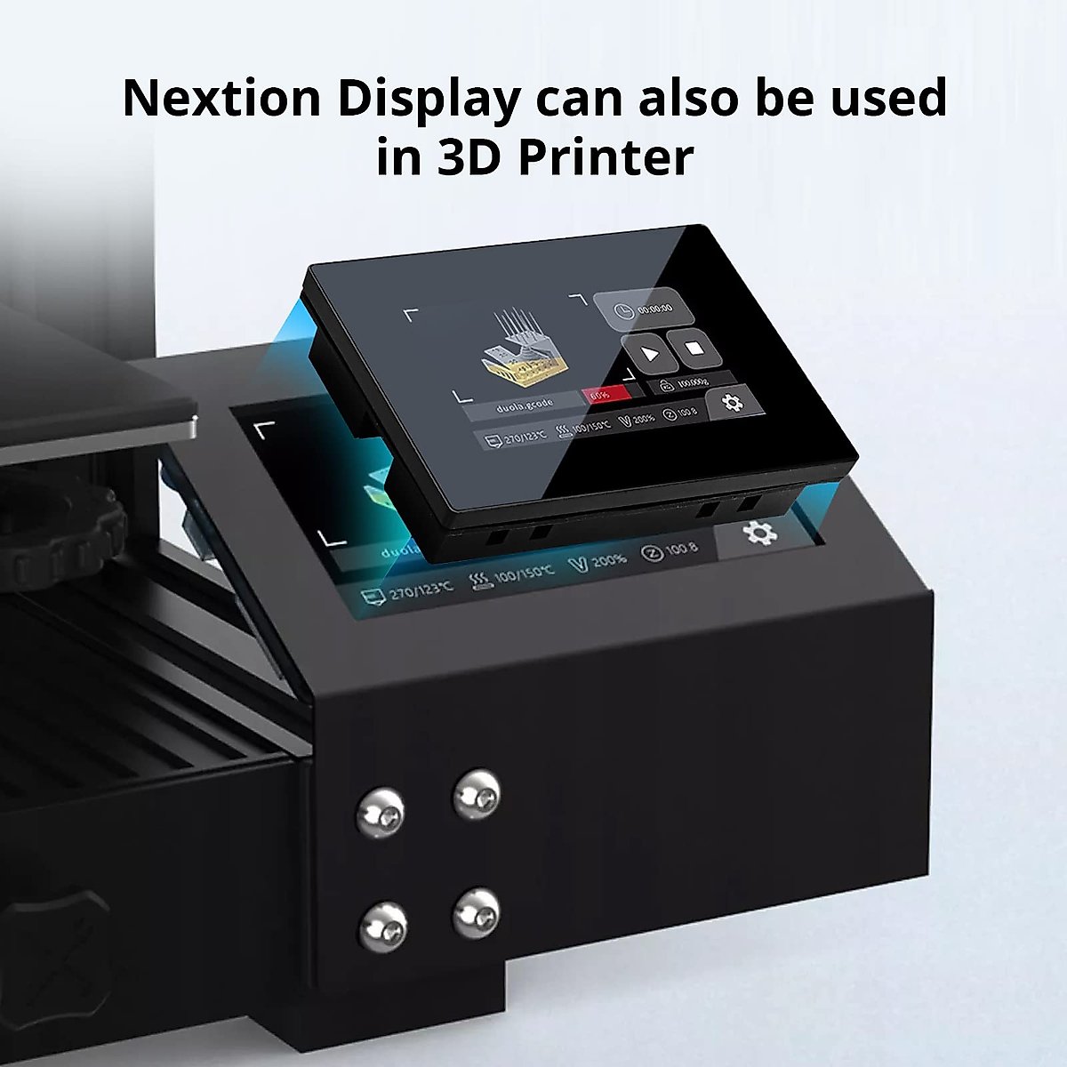 Nextion 7.0″ Intelligent HMI Display NX8048P070-011C-Y Capacitive LCD-TFT Touch Screen 800 * 480 with Enclosure, Nextion Display Support Video Audio Animation Play Functions.