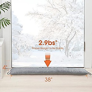 YOOGO Door Draft Stopper - Water Resistant Noise Breeze Cold Air Under Door Blocker, Machine Washable Sound Proof Draft Guard, Door Snake Draft Stopper with Large Storage Bag (36 in Water Resistant)
