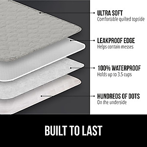 Gorilla Grip 3 Pack Soft 100% Waterproof Hypoallergenic Absorbent Baby Changing Liners, Stay in Place Pad, Slip Resistant, Quilted Machine Washable Reusable Liner Pads, Diaper Table Mat Cover, Gray