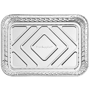 20 Pack Grease Drip Pan Liners | Compatible with Weber 6415, Genesis, Genesis II LX 200 300, Pulse, Q, Traveler, Spirit Gas Grills | Disposable Aluminum BBQ Drip Tray Replacement | 7.5 x 5 x 1.4 Inch