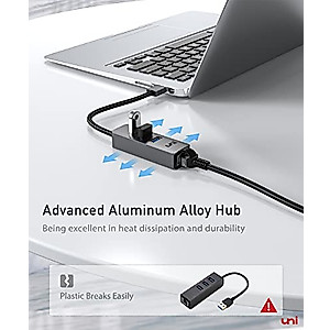 USB-A to Gigabit Ethernet Adapter with 3 USB 3.0 Hub