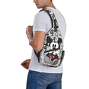 SSNDFVY Women Men Cute Anime Cartoon Sling Bag Crossbody Backpack Shoulder Bag Lightweight Waterproof Chest Bag For Sports Outdoor Trave -F23