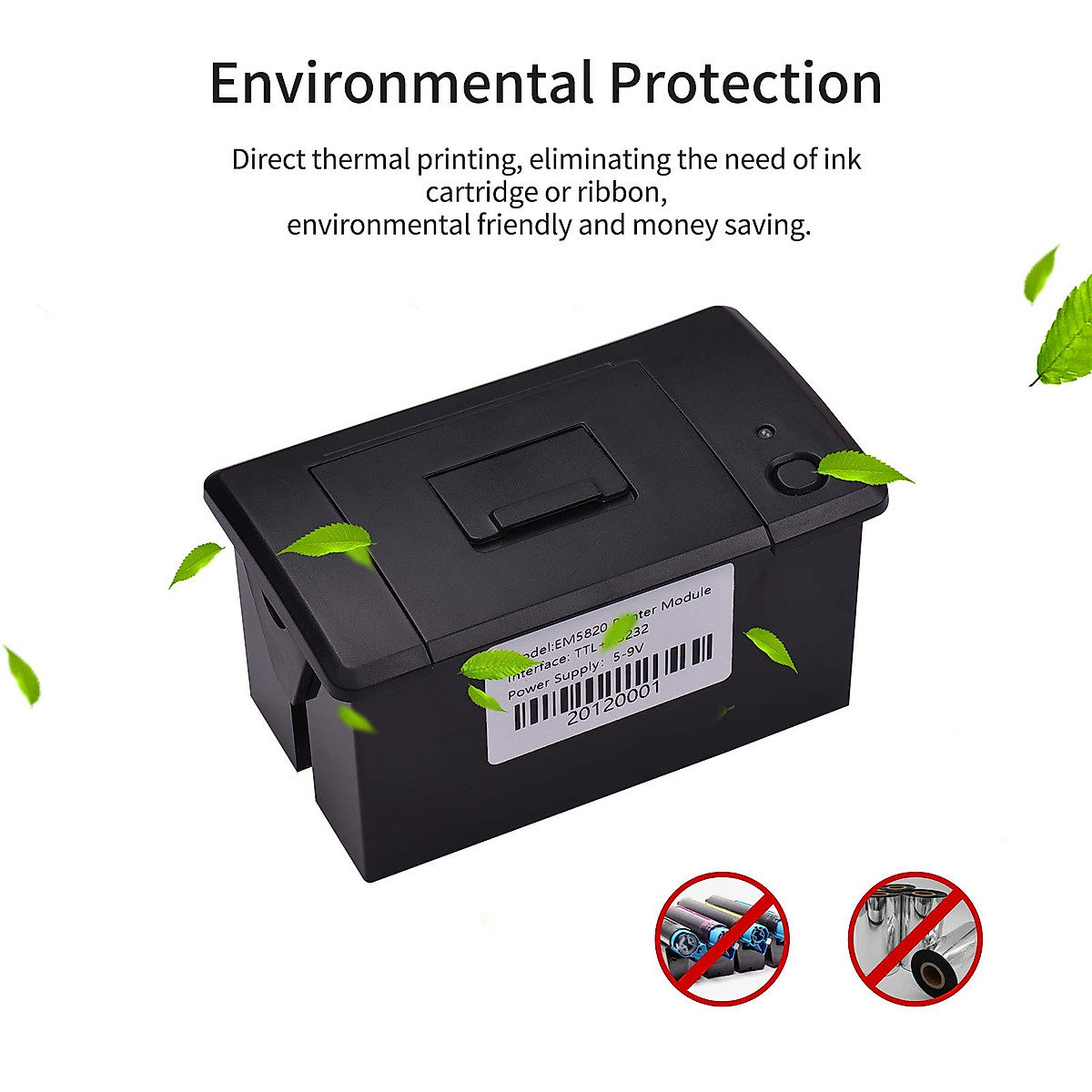 HUIOP Thermal Receipt Printer,Embedded Thermal Receipt Printer 58MM Mini Printing Module Low Noise with USB/RS232/TTL Serial Port Support ESC/POS Commands for Weighing Apparatus Cash Register