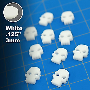 LITKO Mini Skulls | Tiny Skull | Wound | Casualty | Death | Board Game | Role Play Game | Miniature Wargames | Compatible with Dungeons & Dragons, 40K (White)