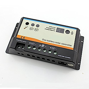 EPsolar Solar Charge Controller for Dual Battery 20A 12V/24V Auto Work for RVs Caravans and Boats etc Duo Battery Solar Charging System(20A)