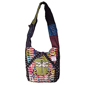 Dragonfly Cross Body Hobo Bag Handcrafted