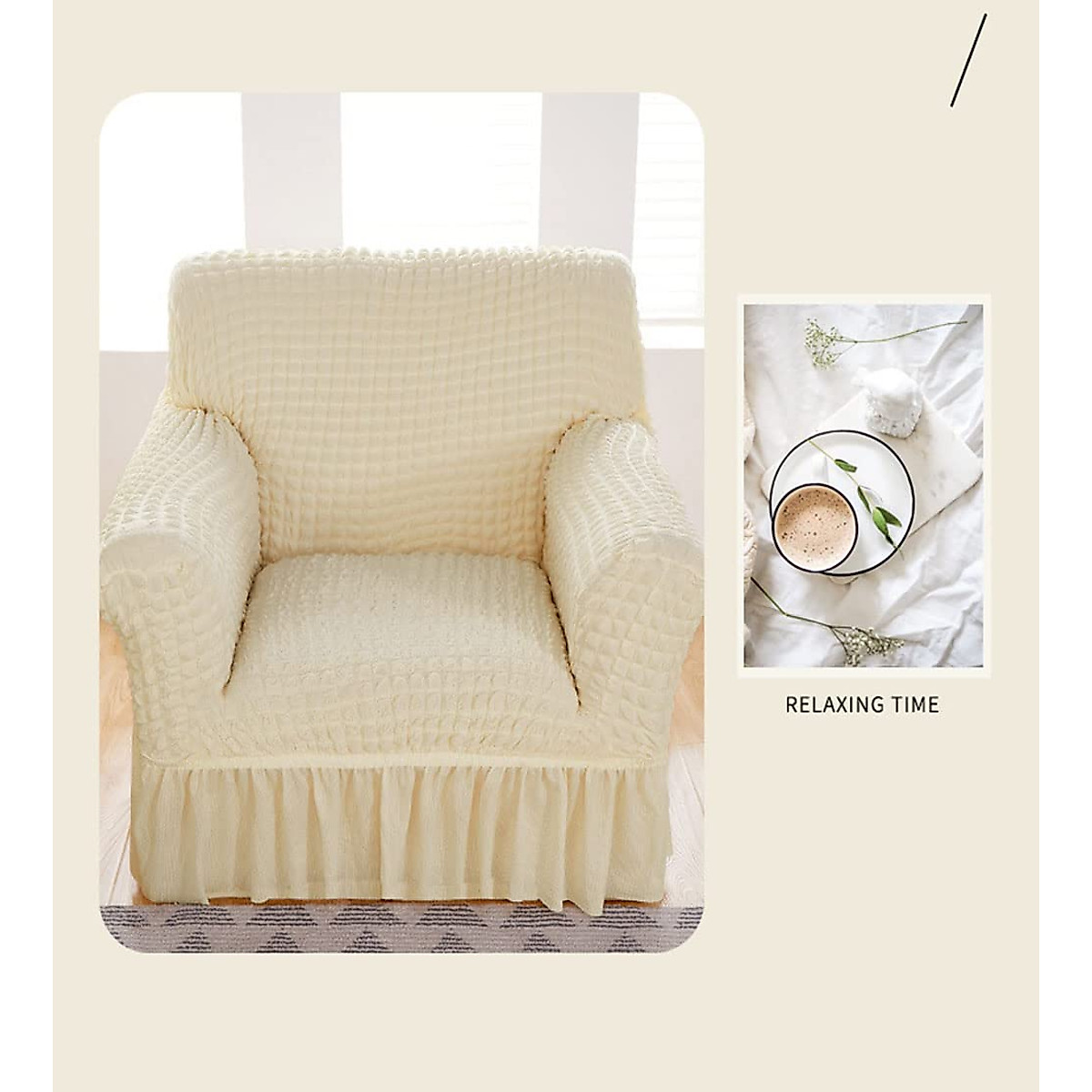 IMYOGI High Stretch Sofa Covers Couch Cover with Skirt Stretch Sofa Slipcover Durable Washable Stretchable Sofa Cover Furniture Protector Universal Sofa Cover -Blue-4 Seater(235-300cm)