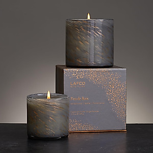 LAFCO New York 2024 Holiday Signature Candle, Limited Edition Holiday Feu de Bois - 15.5 oz - 90-Hour Burn Time - Reusable, Hand Blown Glass Vessel - Made in The USA