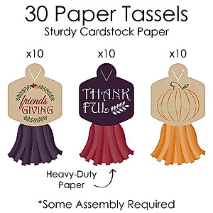 Big Dot of Happiness Friends Thanksgiving Feast - 90 Chain Links and 30 Paper Tassels Decoration Kit - Friendsgiving Party Paper Chains Garland - 21 feet