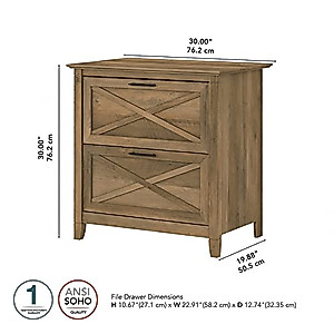 Bush Furniture UrbanPro 2 Drawers Contemporary Wood Lateral File Cabinet in Pine