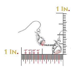 Leaf Dangle Earrings, Sterling Silver, 12k Rose Black Hills Gold