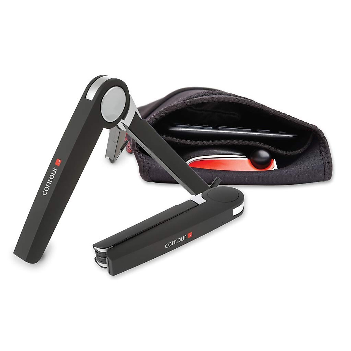 Contour Design Travel Kit Red - Ergonomic Computer Accessories for Mobile Work - Includes Laptop Stand, RollerMouse Red, Balance Keyboard, and Travel Sleeve