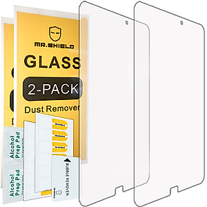 Mr.Shield [2-PACK] Designed For Samsung Galaxy Tab E 9.6 Inch [Tempered Glass] Screen Protector [0.3mm Ultra Thin 9H Hardness 2.5D Round Edge] with Lifetime Replacement