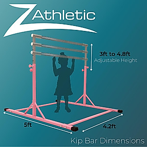 Z ATHLETIC Kip Bar and Folding Gymnastics Mat, 4 Ft x 8 Ft x 2 in