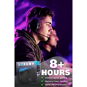 H. Gamer Seat Cushion for Gaming Chair, All-Day Butt Sitting Comfort for Gamers, Non-Slip Office Chair Seat Cushion for Tailbone Pain Relief - Coccyx, Sciatica, Travel, Car, Wheelchair (Firm)