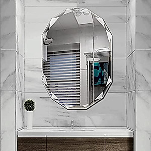 SNUGACE Single Beveled Edge Frameless Wall Mount Bathroom Vanity Mirror, 20” X 28”