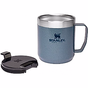 Stanley Classic Legendary Camp Mug 0.35L Hammertone Ice - Stainless Steel Camping Mug - BPA-Free Thermos Travel Mug for Hot Drinks - Dishwasher Safe - Single Server Brewer Compatible