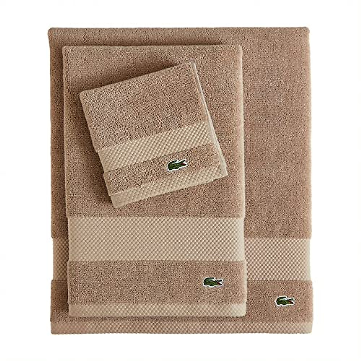 Lacoste Heritage Supima Cotton Bath Sheet, Sand, 35" x 70"