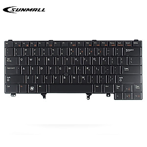 Replacement Keyboard with Backlit/Big Enter Key Compatible with Dell Latitude E5420 E5430 E6220 E6320 E6330 E6420 E6430 E6440 Series US Layout Black (with Pointer Stick)