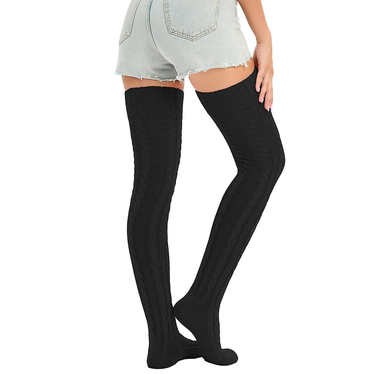 Sexybody Women's Thigh High Socks Over the Knee Knit Socks, Winter Leg Warmers Stockings Knee High Tube Arctic Fleece