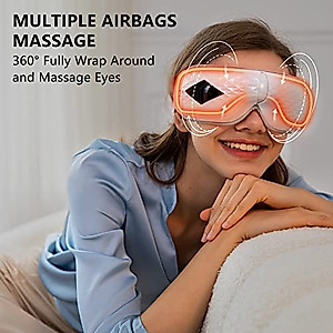 CINCOM Eye Massager with Heat, Air Compression Eye Massager for Migraine Headache Relief with Bluetooth Music, Infrared Eye Massager for Dry Eyes Fatigue Dark Circles Improve Circulation and Sleep