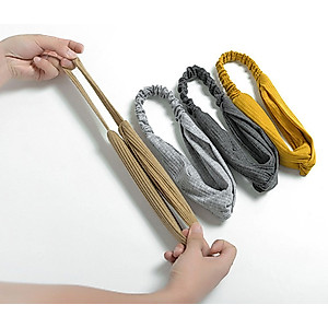 QandSweet Women and Little Girl's Stretchy Headbands Teens Cross Hairband for Fashion Shampoo Sports 8 Pack (8 Colors, Girl Head 40-52CM)