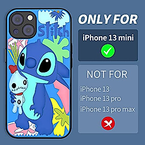 DZHAXIE Cute Cases for iPhone 13 Mini, 3D Cute Cartoon Blue Silicone Fun Unique Kawaii Cool Shockproof TPU Bumper Protective Case for Boys Girls Kids Gifts Cover Housing for iPhone 13 Mini 5.4"