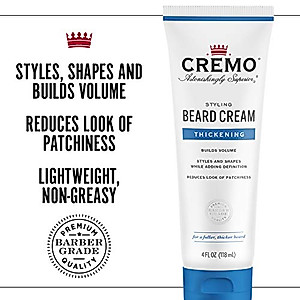 Cremo Styling Beard Cream, Thickening, 4 Fl Oz
