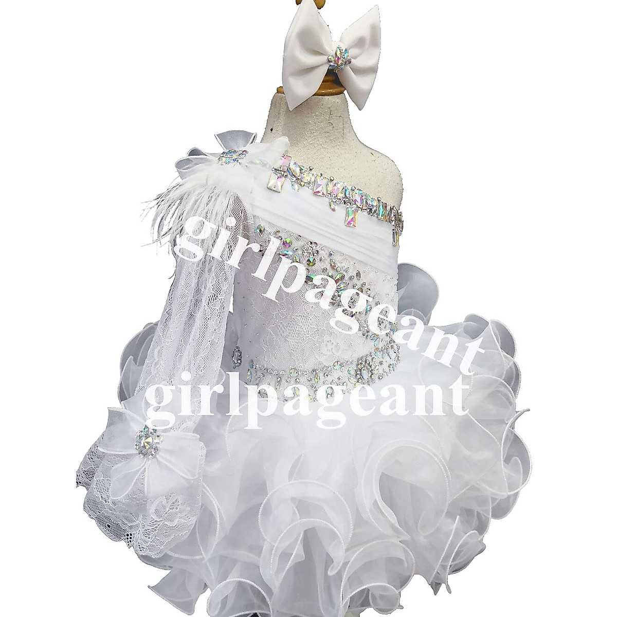 Jenniferwu G068 Infant Toddler Baby Newborn Little Girl's Pageant Party Birthday Dress White Size 4T