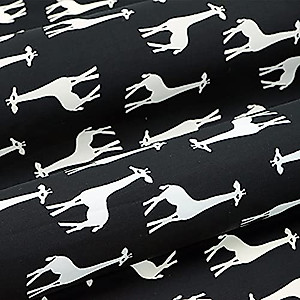 Master FAB Cotton Fabric by The Yard for Sewing DIY Crafting Fashion Design (Giraffe Print on Black)