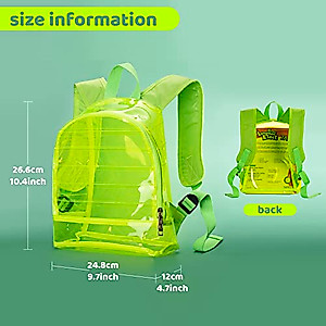 CCelia's Small Clear Backpack For Kids, Preschool Clear backpack For Toddlers, Transparent Backpack For Beach, Highlight Yellow