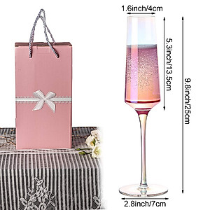 MEICHU Champagne Glasses Champagne Flutes Glass Wedding Set Prosecco Glasses Crystal, Gift for Birthday, Wedding, Christmas, Clear Women, Men, Set of 2