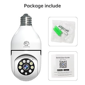 JOOAN 5G Light Bulb Security Camera, 360 Wireless Bulb Indoor Camera, 2K WiFi Camera for Home Security, Cloud & SD Card Storage, Color Night Vision, Smart Motion Detection, Sound Alarm