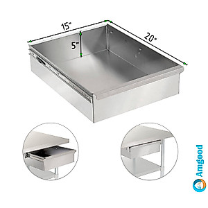 24" X 36" AmGood Stainless Steel Work Table | Commercial & Residential Kitchen Laundry Garage Utility Bench | NSF Metal Prep Table (24" x 36" Table + 2 Shelves + Drawer)