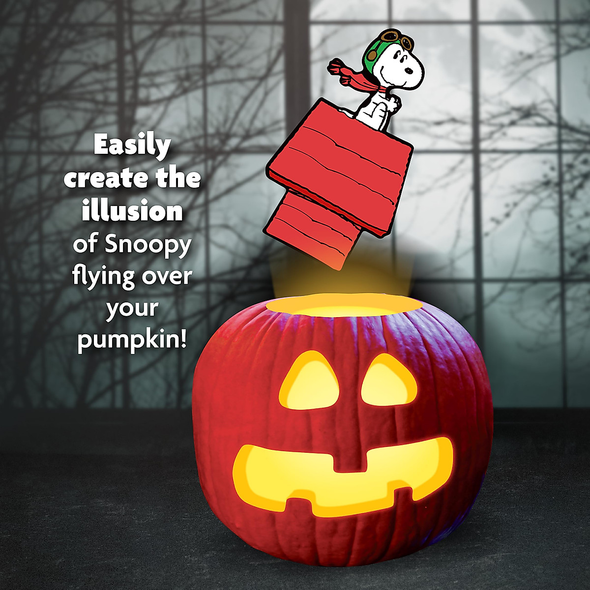 Pumpkin Masters Peanuts - Snoopy the Flying Ace Decorating, Carving & Lighting Kit : Easily Create the Illusion of Snoopy Flying Over Your Pumpkin! (High Intensity Light Included)