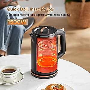 OLEGA Electric Kettle - 1500W Fast Boiling Electric Tea Kettle 1.8L BPA-Free Stainless Steel Hot Water Kettle Electric for Boiling Water Auto Shut Off Electric Water Kettle for Coffee Tea 120V