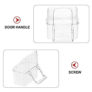 POPETPOP 3pcs Bird Cage Plastic Cups Acrylic Feeding Bowls Hanging Parrot Feeders Cage Accessories for Parakeet Canary Cockatiel (Transparent)