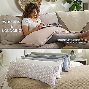 Pharmedoc Body Pillow, Pregnancy Pillow, Side Sleeper Pillow, Body Pillow for Adults, Memory Foam Pillow, Mocha